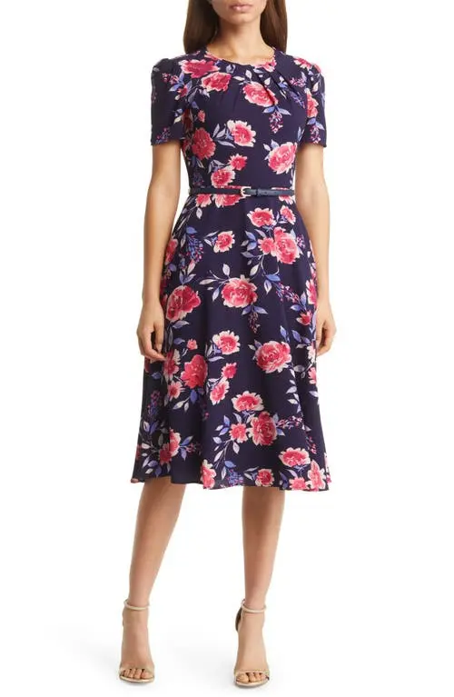 Eliza J Floral Print Midi Dress