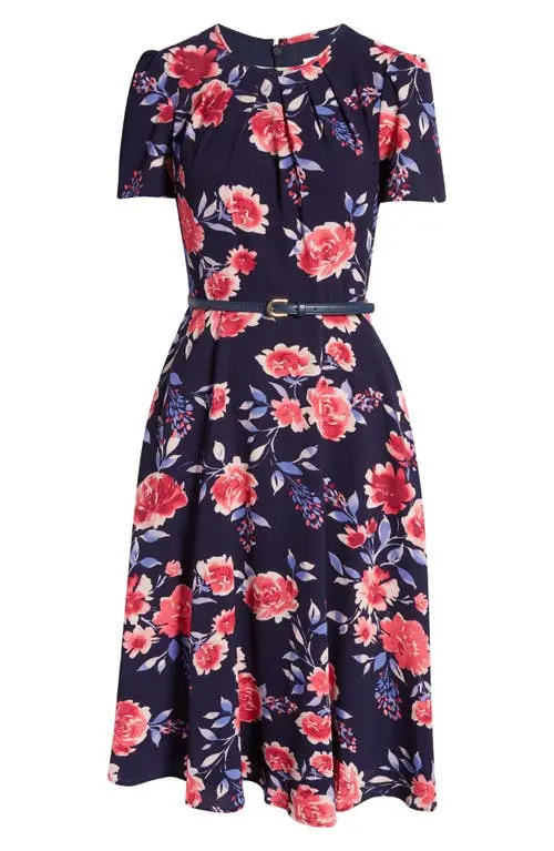 Eliza J Floral Print Midi Dress