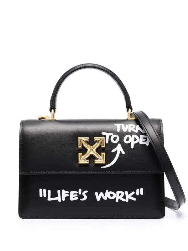Off-White Jitney 1.4 Leather Tote - Black