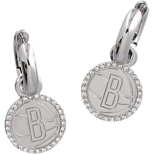 Baublebar Brooklyn Nets Pavé Huggie Earrings - Silver
