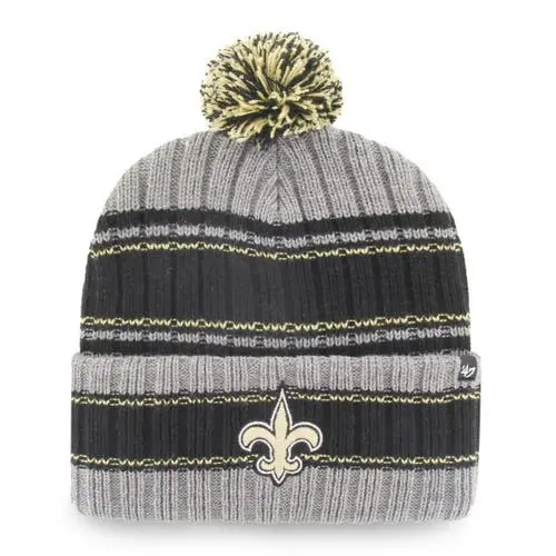 '47 Black New Orleans Saints Rexford Cuffed Knit Hat With Pom