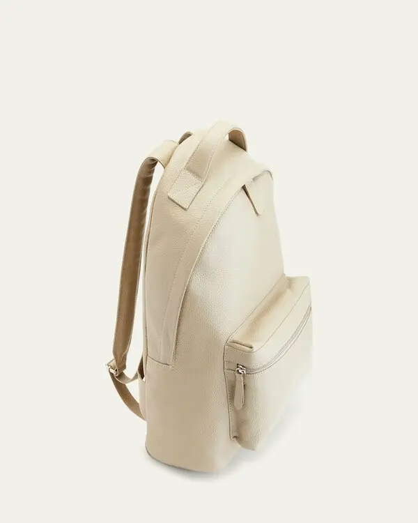 ROYCE NEW YORK Monogrammed Leather 13" Laptop Backpack - Taupe