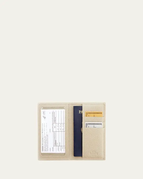 ROYCE NEW YORK Personalized Leather Rfid-blocking Passport Case - Taupe