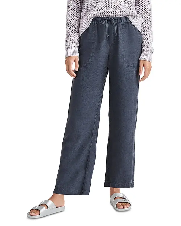 Splendid Angie Cropped Wide Leg Pants - Navy