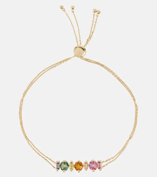 SUZANNE KALAN 14kt Gold Gemstone Chain Bracelet - Pink