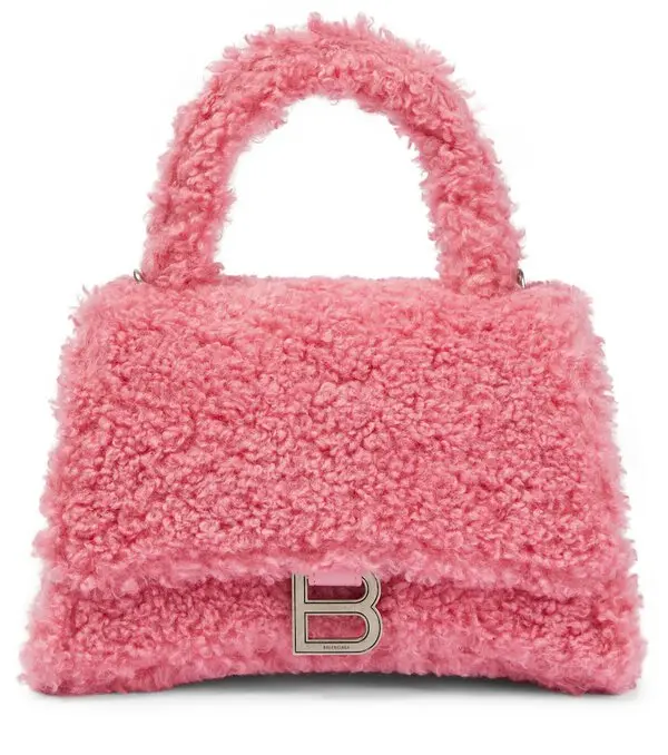 Balenciaga Hourglass Shearling Tote Bag