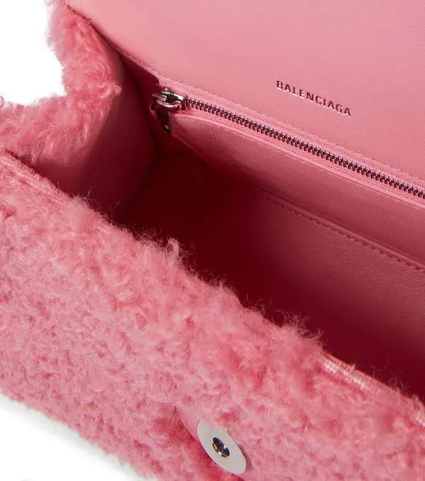 Balenciaga Hourglass Shearling Tote Bag
