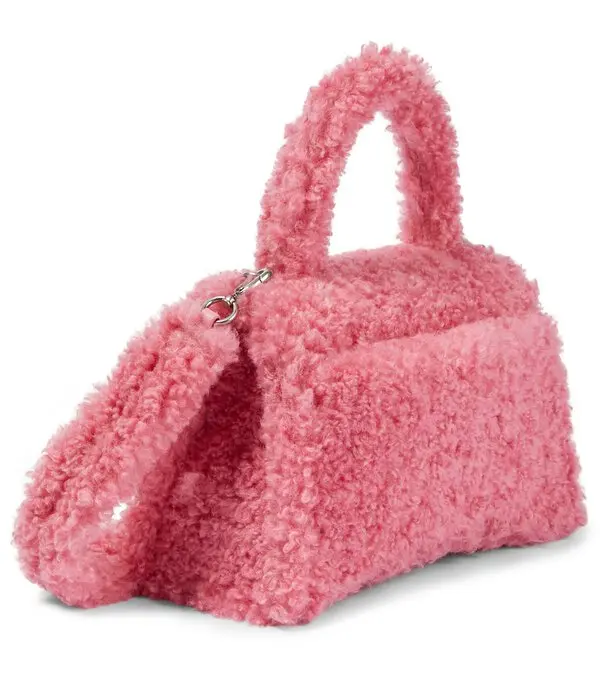 Balenciaga Hourglass Shearling Tote Bag