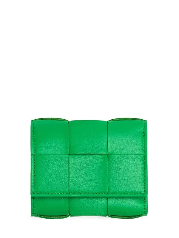 Bottega Veneta Cassette Leather Tri-fold Zip Wallet