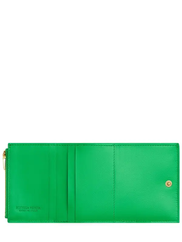 Bottega Veneta Cassette Leather Tri-fold Zip Wallet