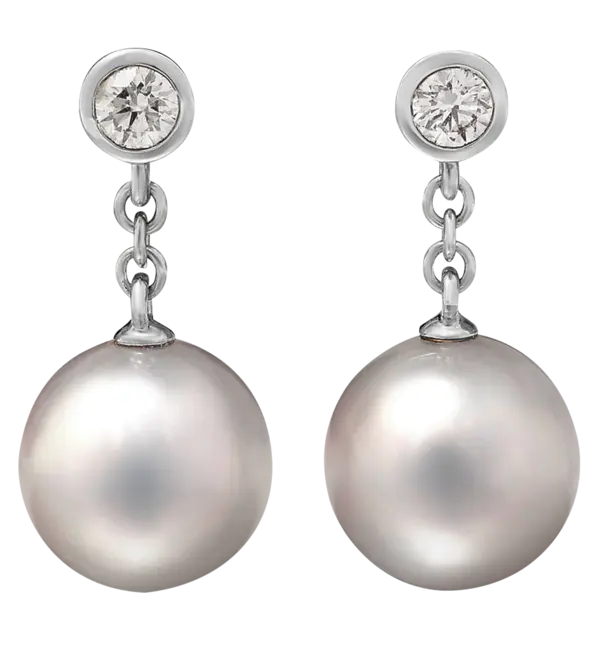 Mikimoto 18-karat Pearl And Diamond Drop Earrings - White