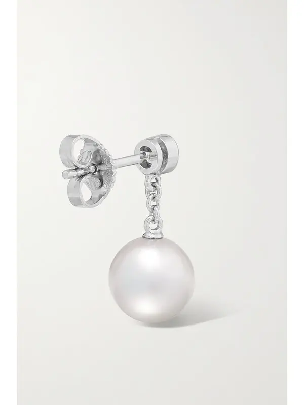 Mikimoto 18-karat Pearl And Diamond Drop Earrings