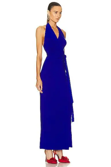 two piece halter top dress Donna Karan Women's Two-Piece Halter Top And Midi Skirt in Black