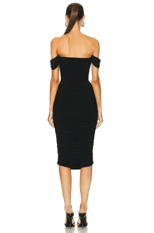 Norma Kamali Walter Midi Dress With Winglet Sleeves - Black