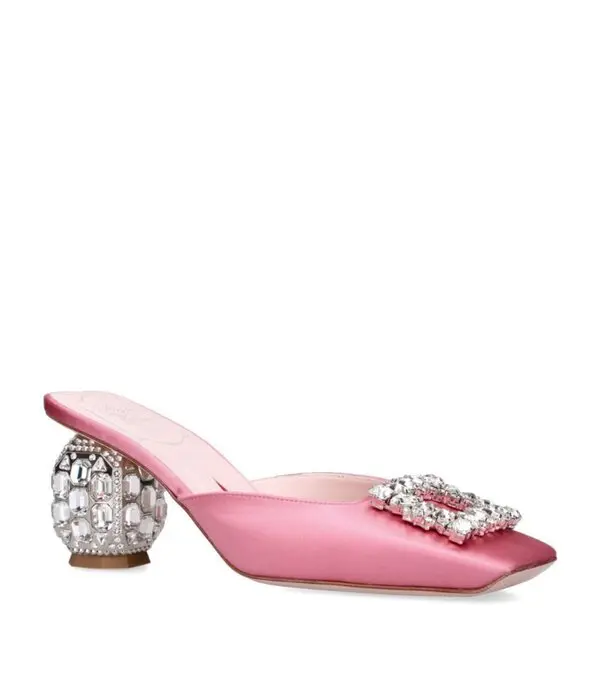 ROGER VIVIER Satin Embellished Mules 65