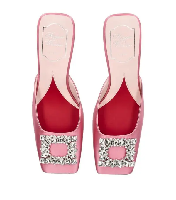 ROGER VIVIER Satin Embellished Mules 65