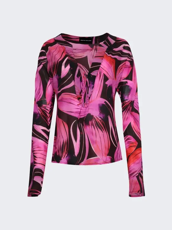 LOUISA BALLOU Caftan Blouse - Pink