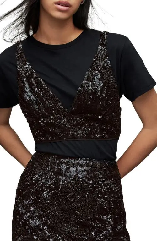 ALLSAINTS Sequin Beaded Bralette Top