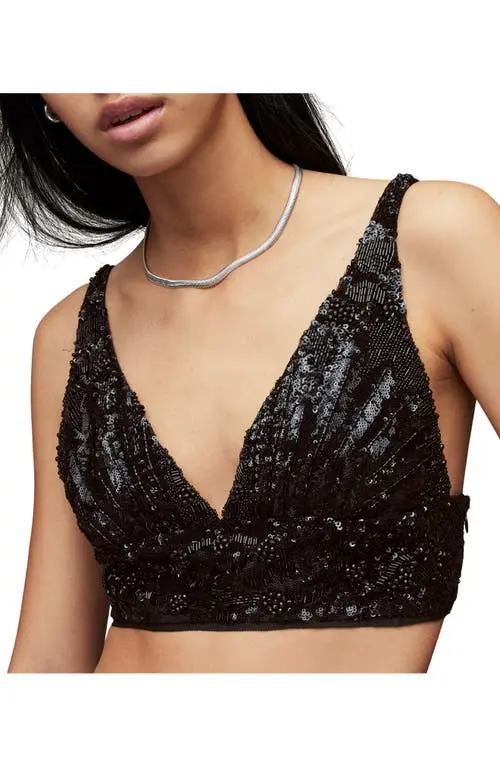 ALLSAINTS Sequin Beaded Bralette Top
