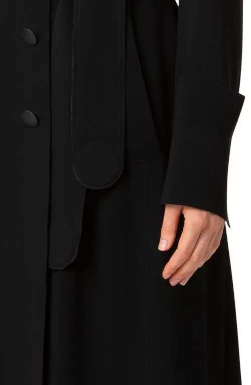 Akris Laser Cut Technical Crepe Trench Coat - Black
