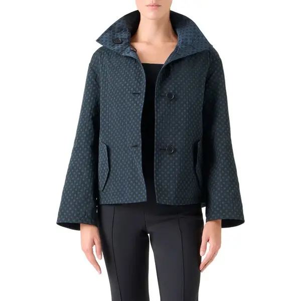 Akris Polka Dot Reversible Jacket - Black-navy