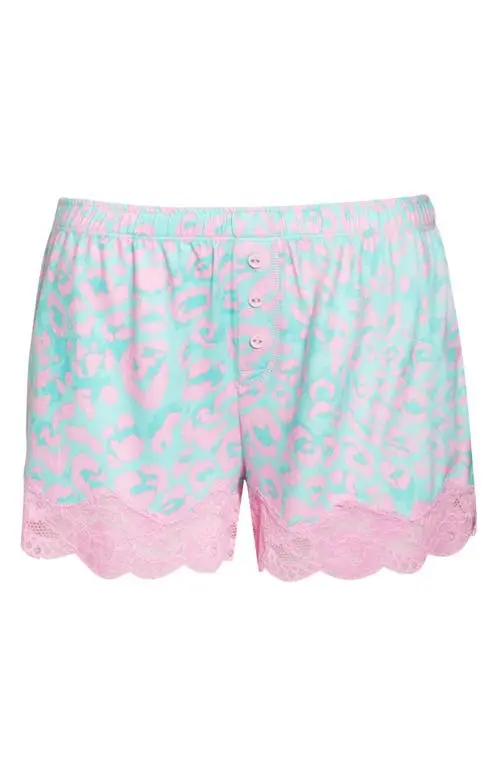 PJ Salvage Leo Dreams Lace Trim Brushed Jersey Pajama Shorts