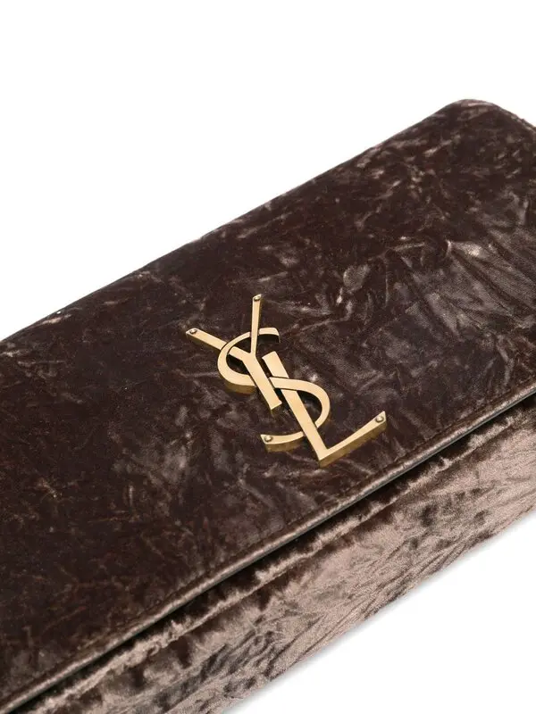 Saint Laurent Kate Crushed Velvet Shoulder Bag