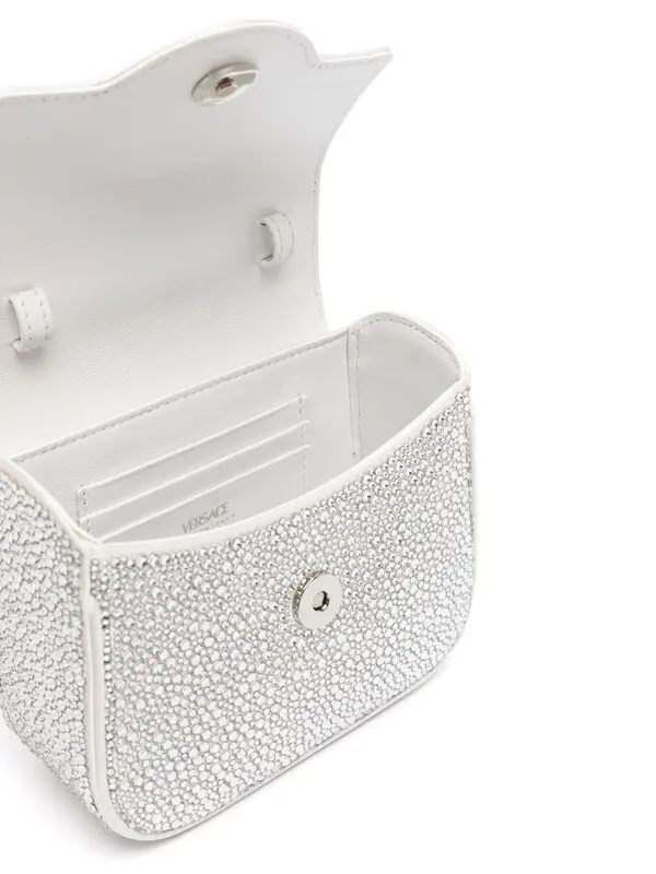 Versace La Medusa Crystal-embellished Mini Bag - Silver