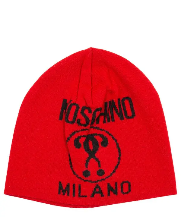 Moschino Double Question Mark Wool Beanie