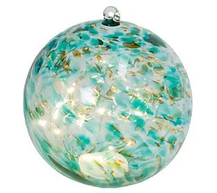 GERSON INTERNATIONAL 5.75-in H Battery Operated Turquoise Glass Sphe Re Gerson Co - One-color