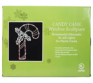 VICKERMAN 17' Candy Cane Wire Silhouette With 3 Led Lights