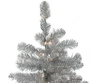NORTHLIGHT 7.5' Pre-lit Metallic Tinsel Christm As Tree