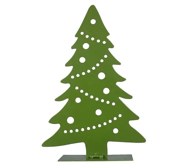 YOUNG'S INC. Young's S/2 Metal Laser Cut 17' Christmas Tree Table Top Art - One-color