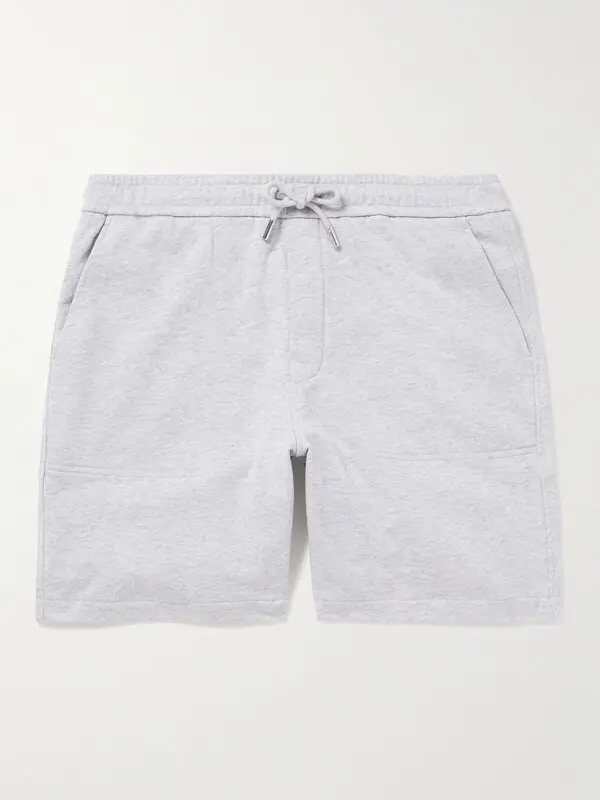 Mr P. Straight-leg Cotton-jersey Drawstring Shorts - Gray