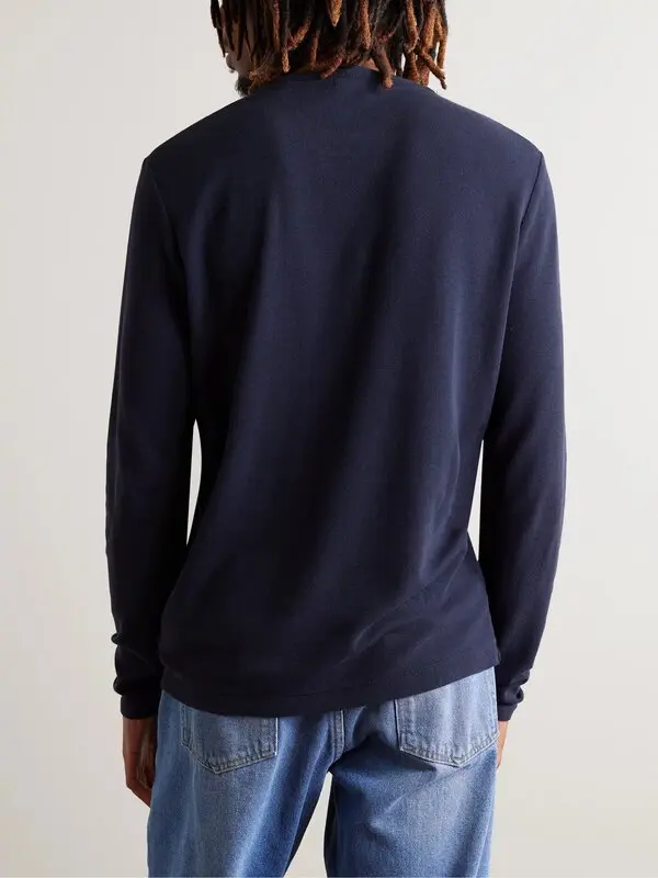 Nn07 Clive Waffle-knit Cotton And Modal-blend T-shirt - Blue