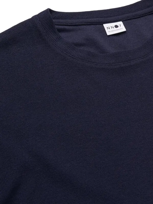 Nn07 Clive Waffle-knit Cotton And Modal-blend T-shirt - Blue
