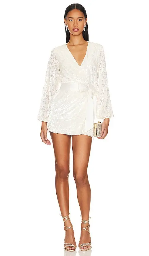 Tularosa Meave Wrap Mini Dress - White