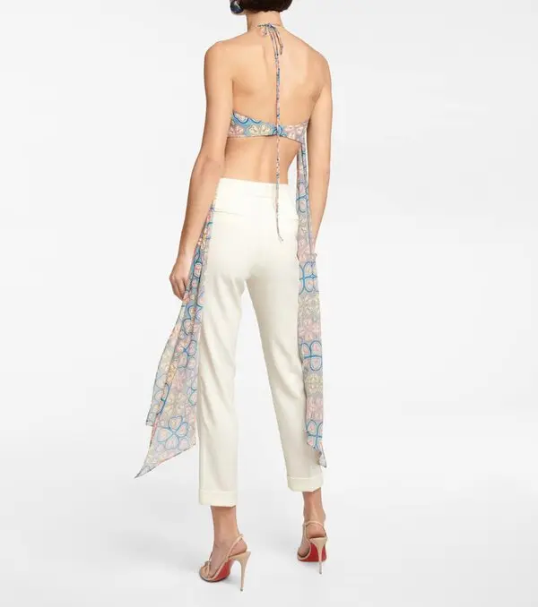 Etro Printed Halterneck Crop Top