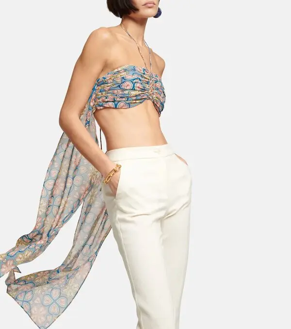 Etro Printed Halterneck Crop Top
