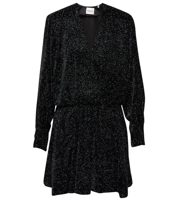 MARANT ETOILE Alexane Glitter Velvet Minidress