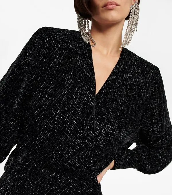 MARANT ETOILE Alexane Glitter Velvet Minidress