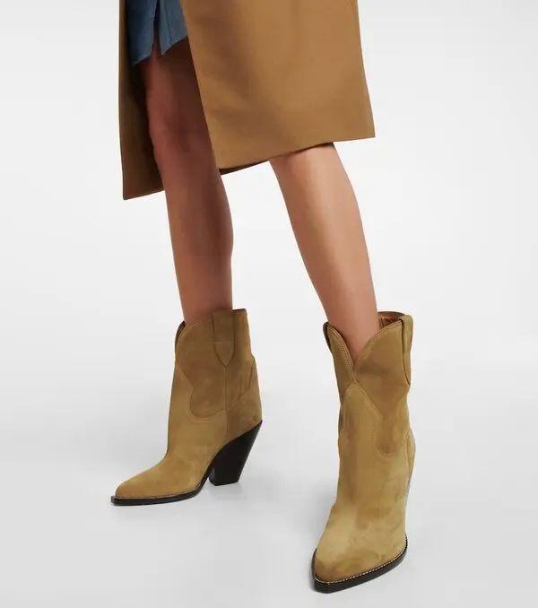 Isabel Marant Étoile Leyane Suede Mid-calf Cowboy Boots - Brown