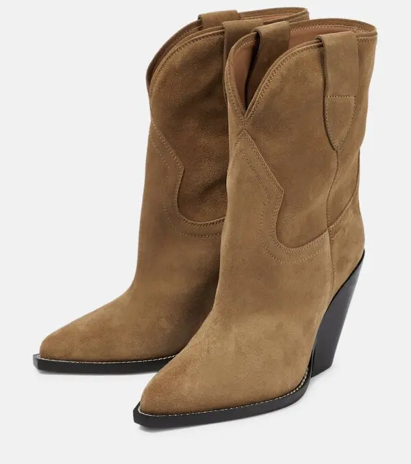 Isabel Marant Étoile Leyane Suede Mid-calf Cowboy Boots - Brown