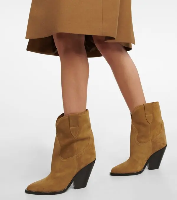 Isabel Marant Étoile Leyane Suede Mid-calf Cowboy Boots - Brown