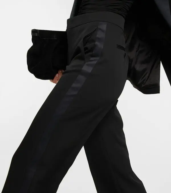 Isabel Marant Étoile Scarly Satin-tape Wide Wool Pants