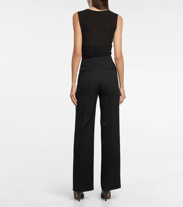 Isabel Marant Étoile Scarly Satin-tape Wide Wool Pants