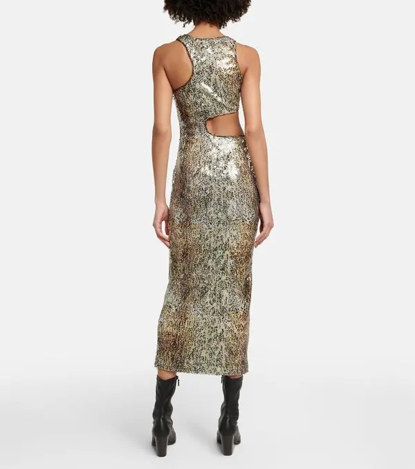 Stella McCartney Sequined Cutout Midi Dress