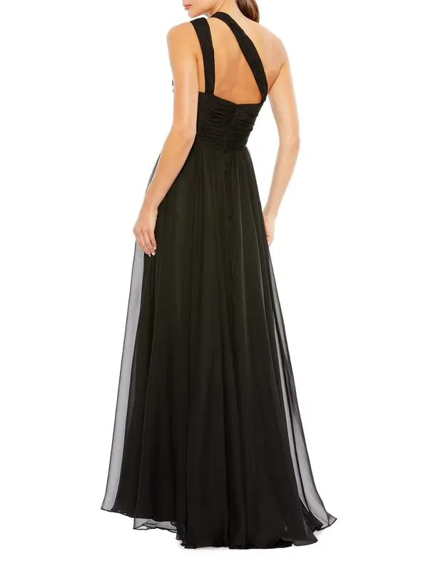 Mac Duggal Ieena Strappy One-shoulder Gown