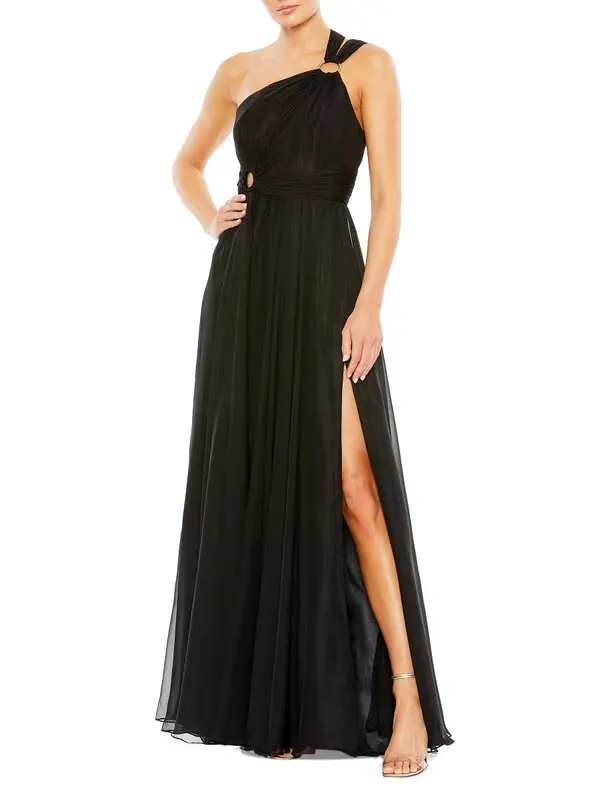 Mac Duggal Ieena Strappy One-shoulder Gown