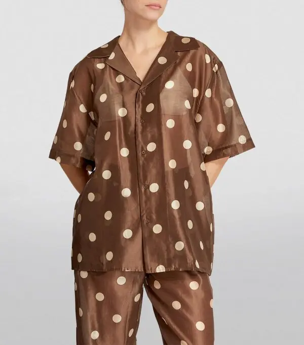 Sir. Polka-Dot Vivi Short-Sleeved Shirt In Brown - 30% Off | Editorialist